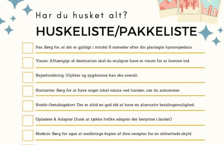 Klar til rejsen☀️? Hent vores praktis pakkeliste og vær sikker 🎁 ...
